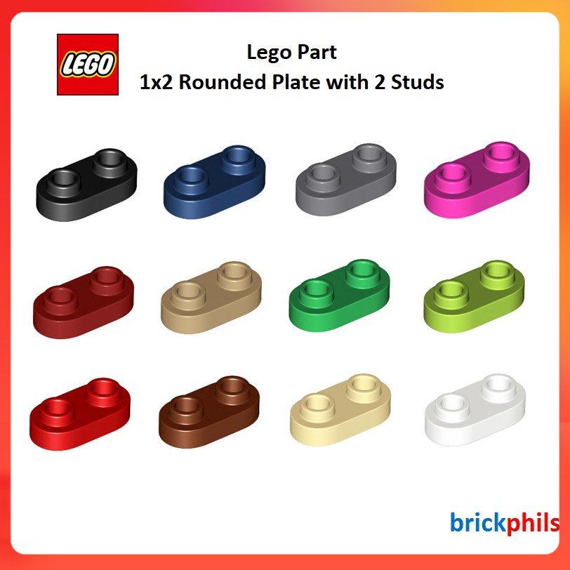 Lego Part 35480 - 1x2 Rounded Plate with 2 Studs | Shopee Philippines
