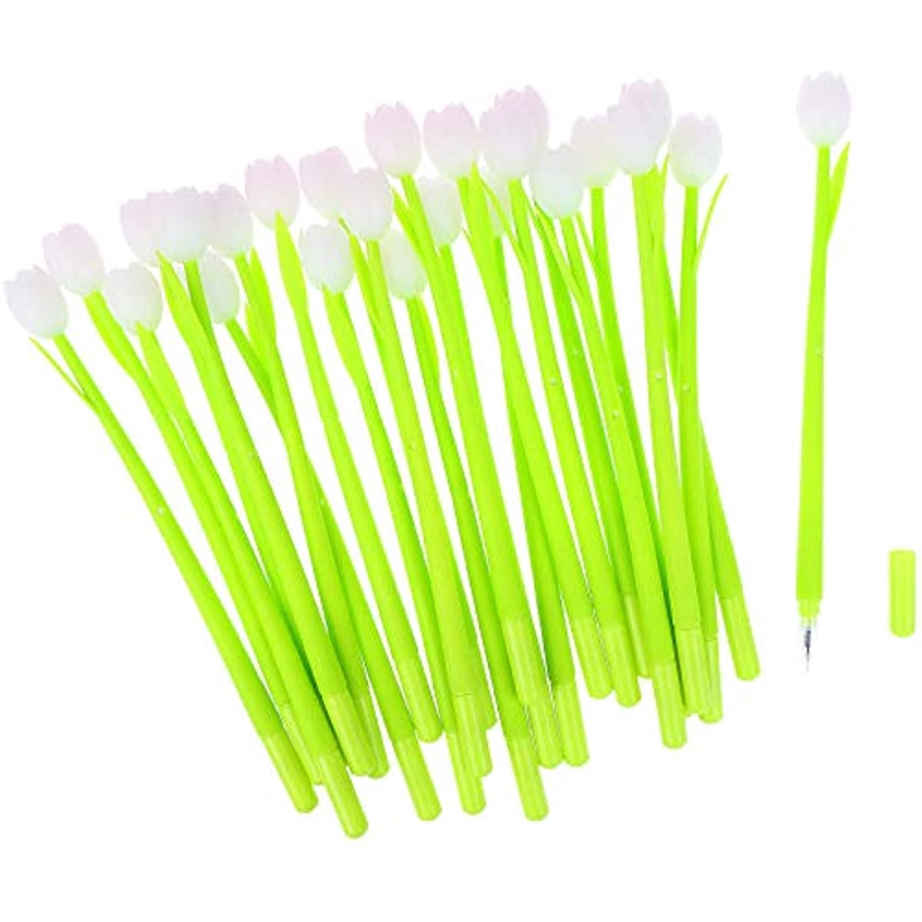 12 Pcs Color Changing Flower Tulip Ballpoint Pens 0.5 Mm Black Gel Ink ...
