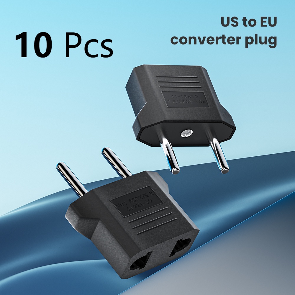 1-10pcs US To EU Plug Adapter EU Euro KR Plug Adapter Travel KR Adapter ...