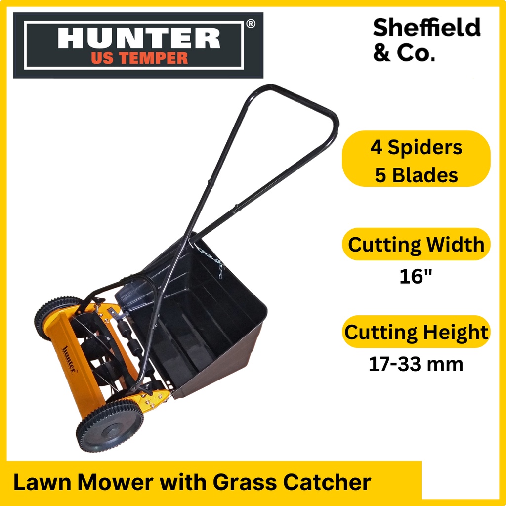 HUNTER Lawn Mower (16'') with Grass Catcher | Shopee Philippines