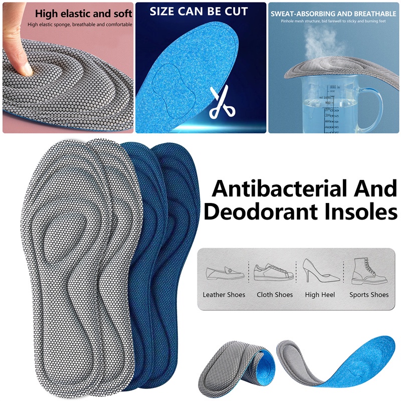 Memory Foam Orthopedic Insoles For Shoes Antibacterial Deodorization ...