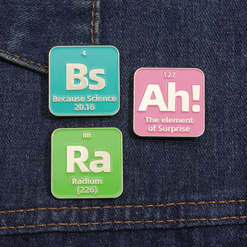 Creative Chemical Cycles Enamel Pin Radium Element Brooch Text Quote ...