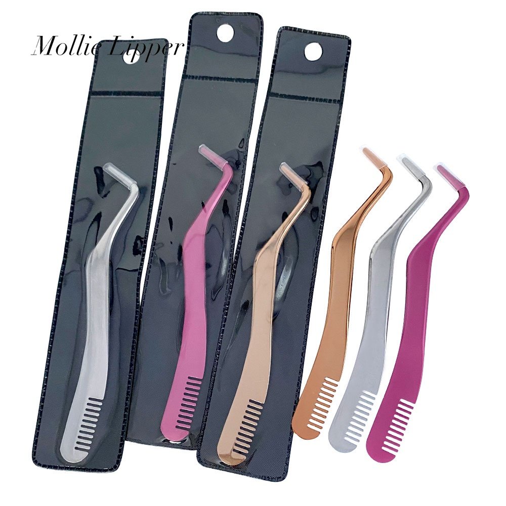 Mollie Lipper 1 Pc Eyelash Comb Tweezers Stainless Steel Anti-Static ...