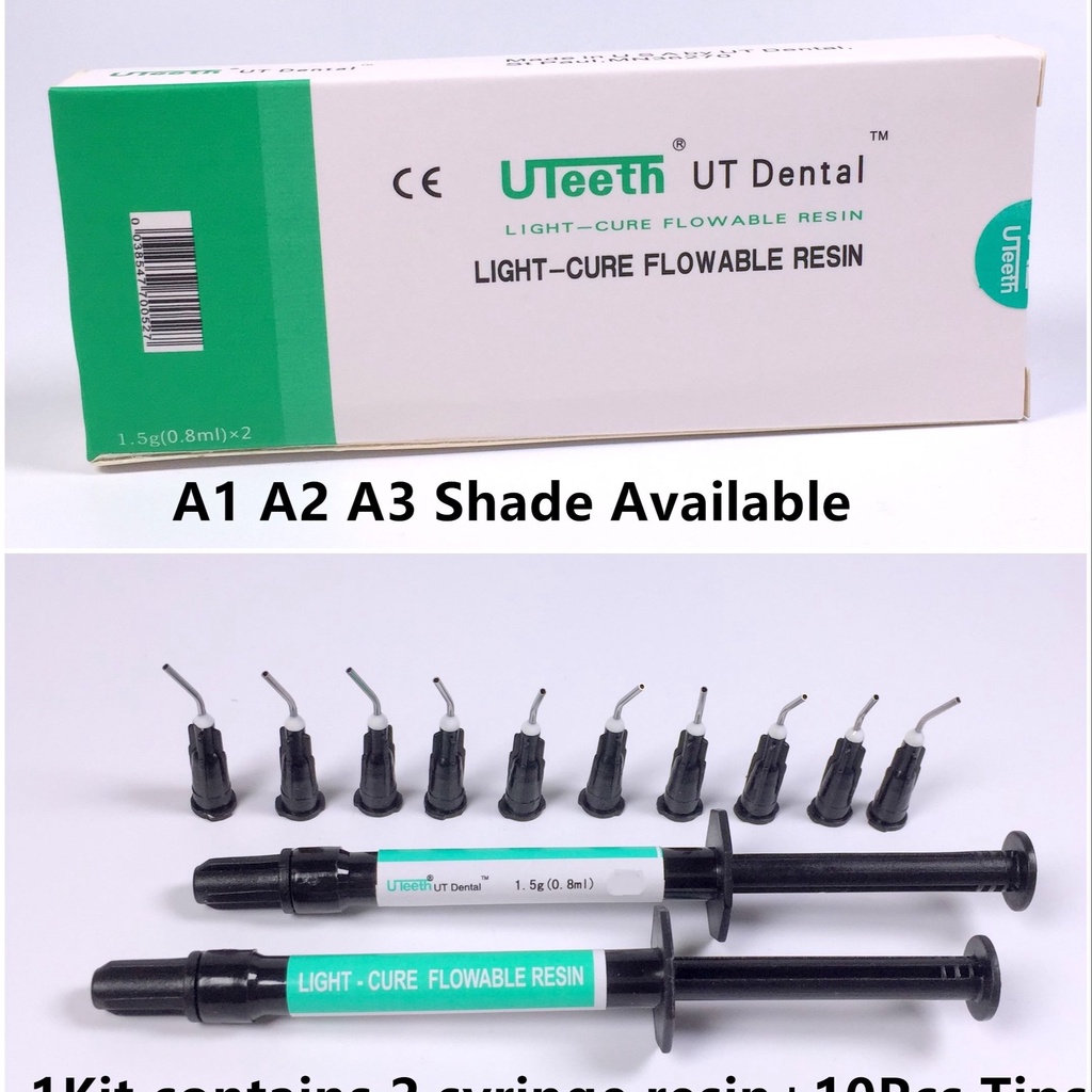 1Kit UT Dental Flowable Composite Flow Resin Light Cure 2 Syringe A2 A3 ...
