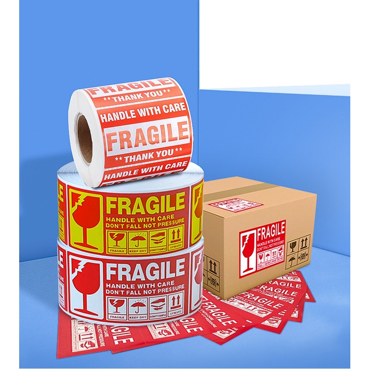 Fragile Sticker 500 Pcs/Roll 90 x 50 mm 3 x 2.4 inches with broken ...