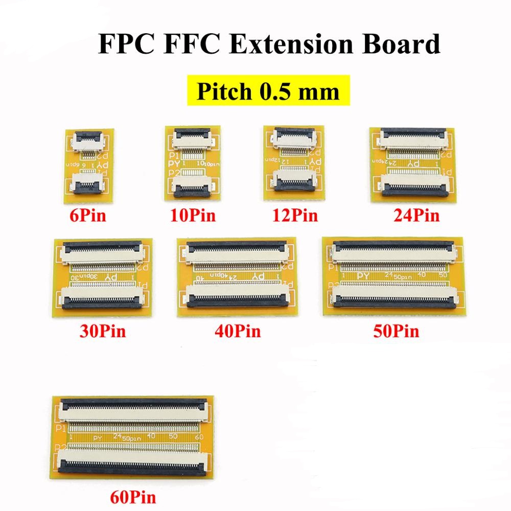 2Pcs 0.5 Mm Pitch FPC FFC Flexible Flat Cable Extension Board 6 8 10 12 14 20 30 40 50 PIN ...