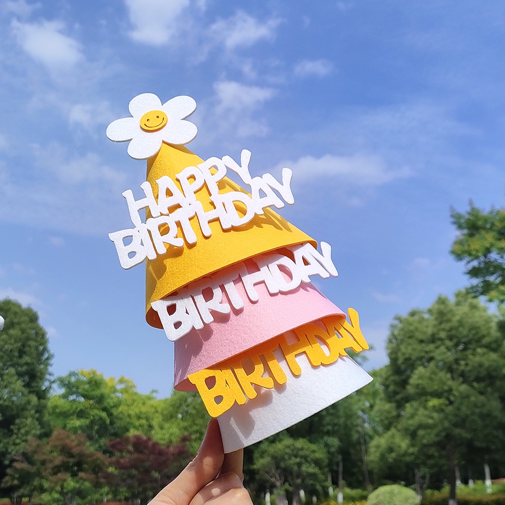 Pink Yellow Cute Daisy Hat Girls Children's Birthday Party Hat Daisy ...