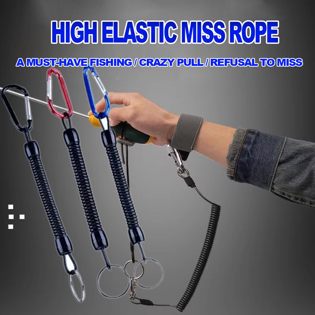 Fishing Leak Rope Key Lanyard Elastic Coil Elastic Cord Fashionable ...
