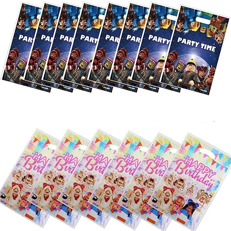 10pcs Roblox Bag Addams Party Decor Candy Loot Bags Handle Gift Bag ...