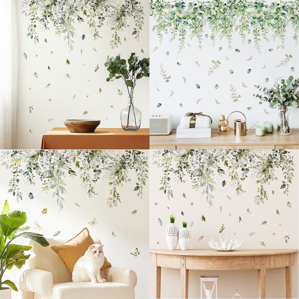 PVC wall sticker waterproof greenery vine leaves wall stickers ...