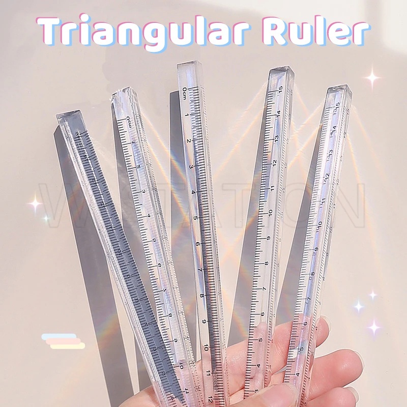 15/20cm Transparent Triangular Ruler Ins Style Clear Triangle Ruler ...