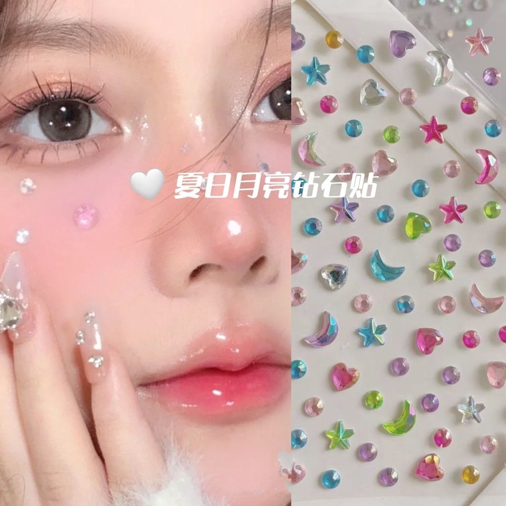 Summer Music Festival Broken Diamond Makeup Stickers Face Accessories ...