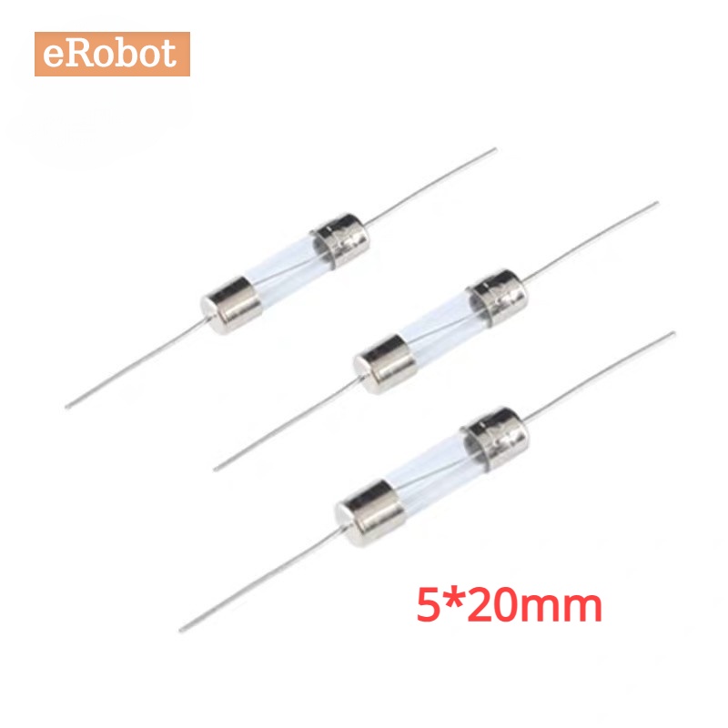 10Pcs 5*20mm Axial Glass Fuse Fast Blow 250V with Lead Wire 5*20 F 0.5A ...