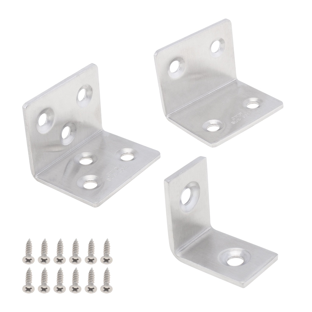 1 Piece Stainless Steel 90 Degree Right Angle L Shape Corner Brace with ...