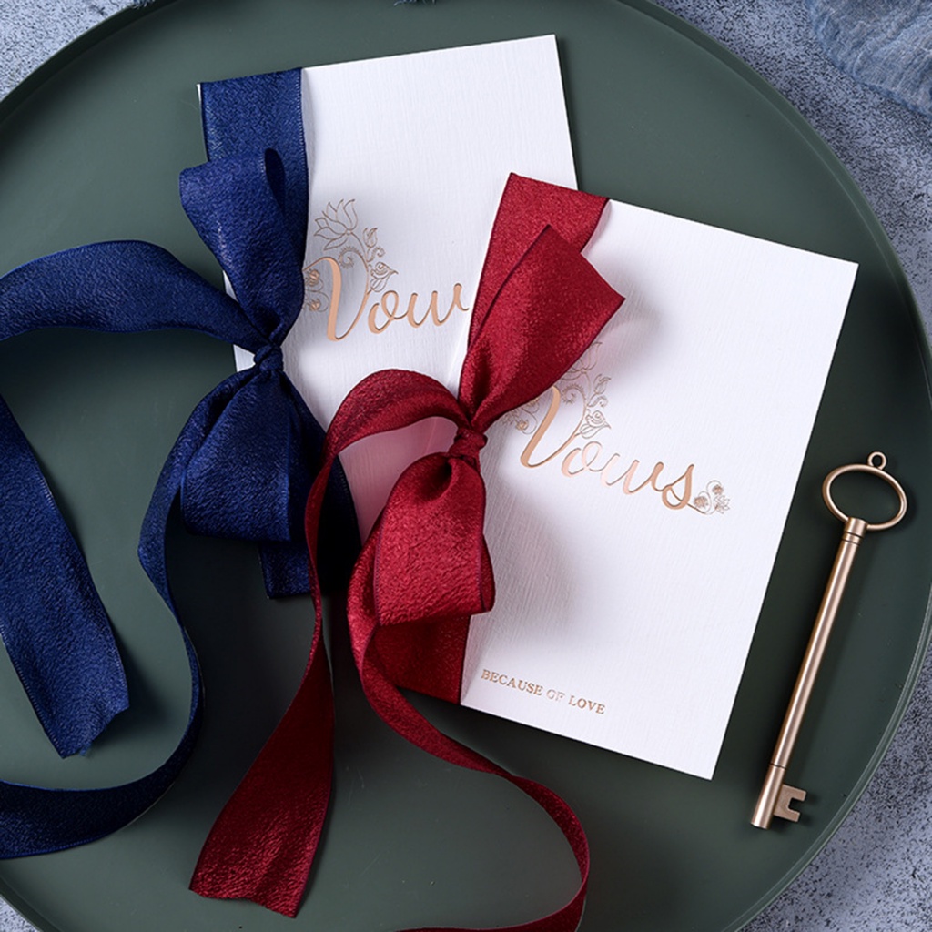 someryer| Wedding Vow Card Gold Foil Wedding Vow Book Set Elegant His ...