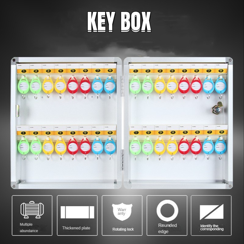 Key Box 24 Keys with Lock Key Manager Key hook and label key Wall ...