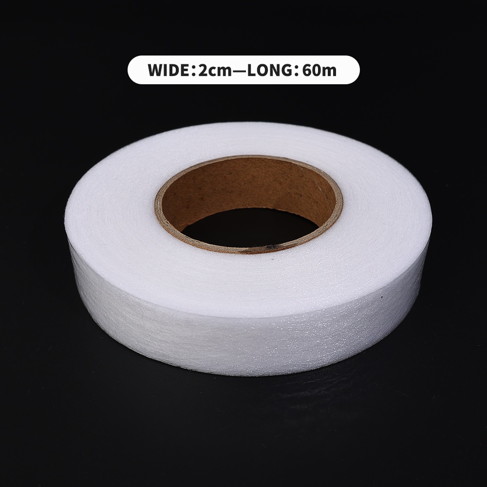 60m/Roll Double-sided Fabric Fusing Adhesive Tape / Iron-on Hemming Fabric Fusible Web Tape for ...