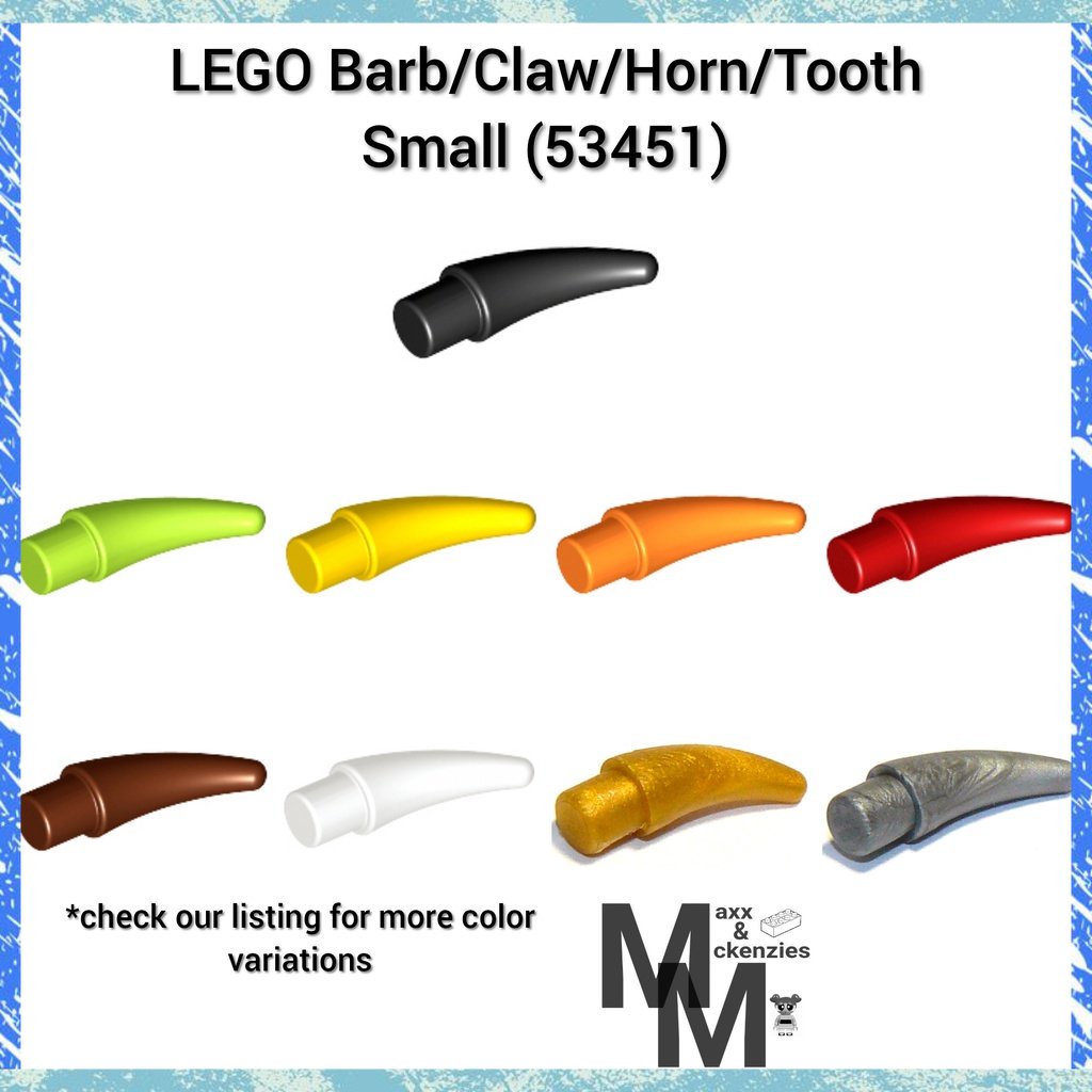 Barb / Claw / Horn / Tooth - Small (53451) (2pcs per Lot) LEGO Animal ...