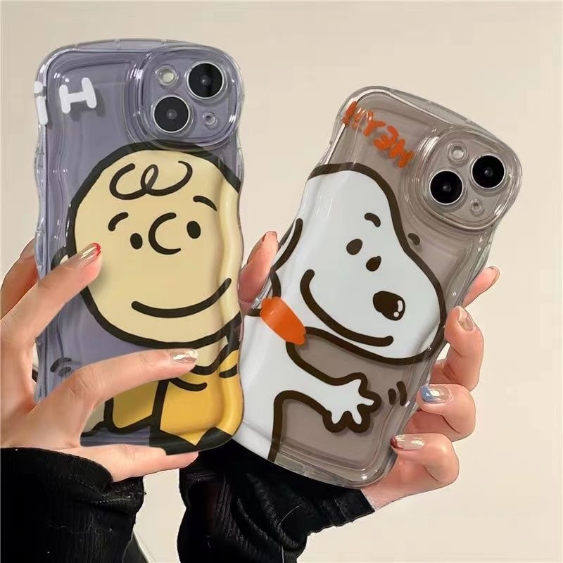 Charlie Brown Snoopy Wavy edge Phone Case Compatible for iPhone 15 11 ...