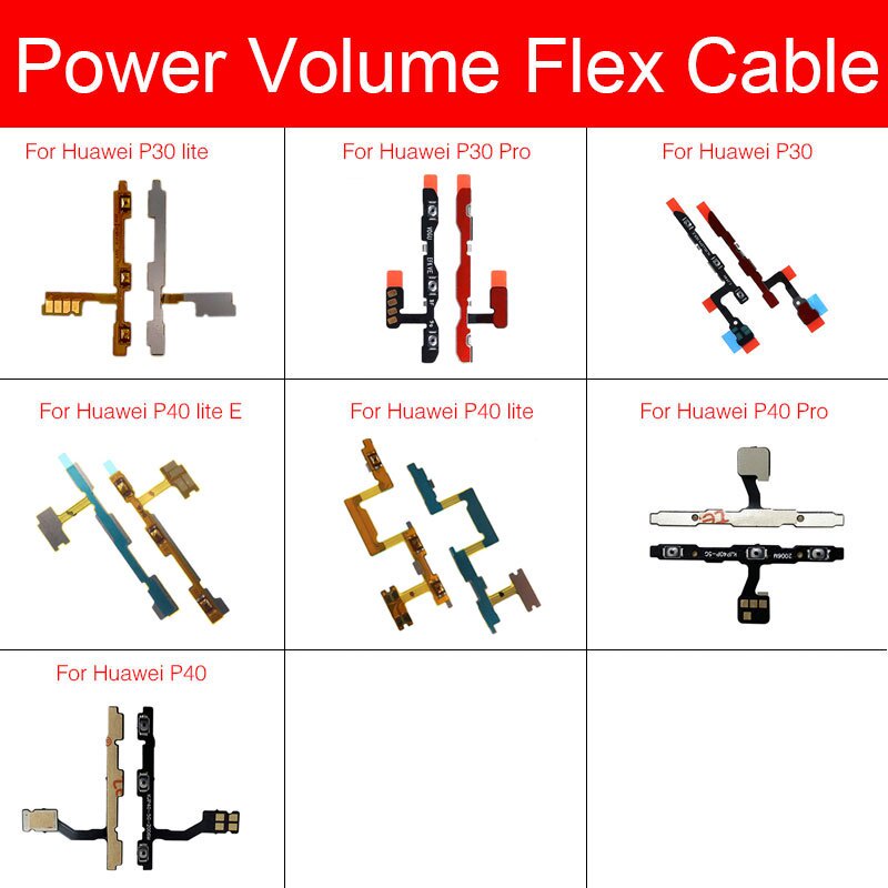 Power and volume button Flex Cable for Huawei P30 P40 Pro Lite and ...