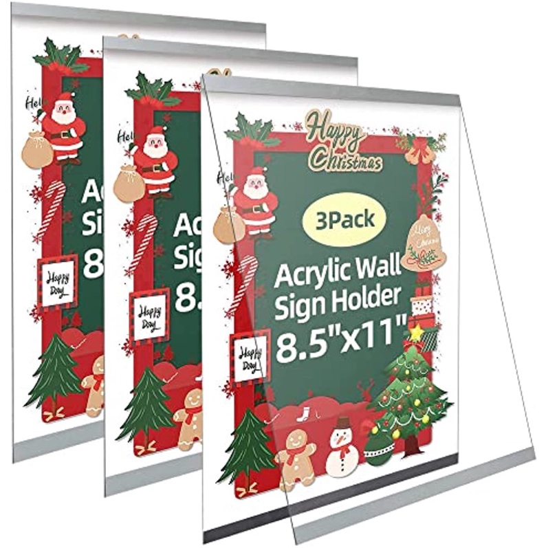 (3/6 Pack)A4 Acrylic Wall Sign Holder with Adhesive Tape, Magnetic ...