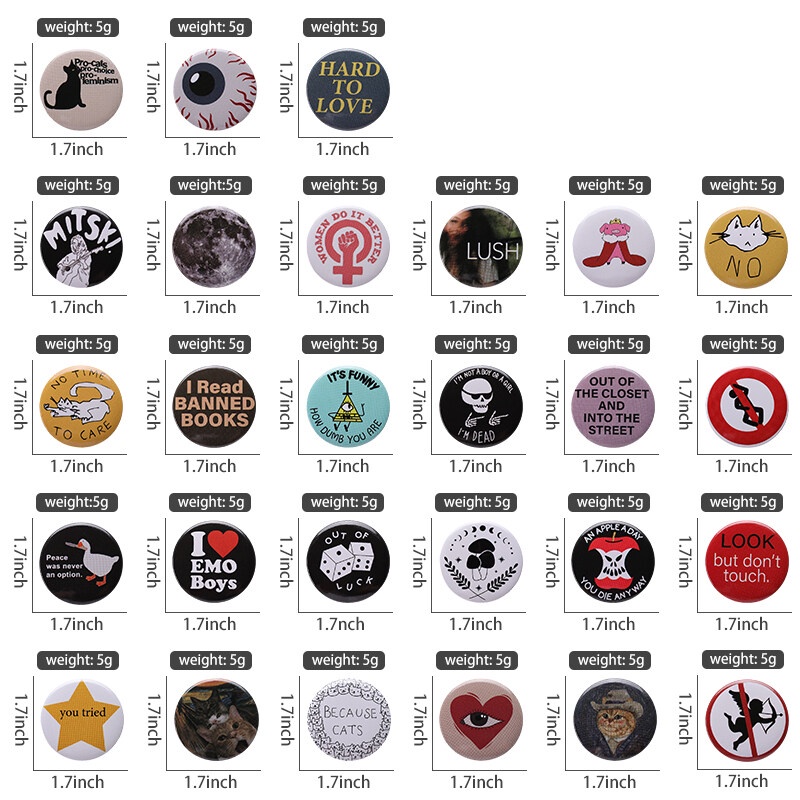 44mm Tinplate Pin Soft Button Animal Cat Duck Brooch Funny Cartoon ...