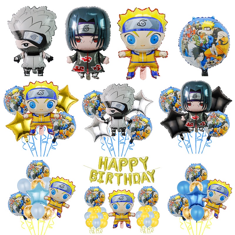 NARUTO Cartoon Foil Balloons set Uzumaki Naruto Balloons Kids Toys ...