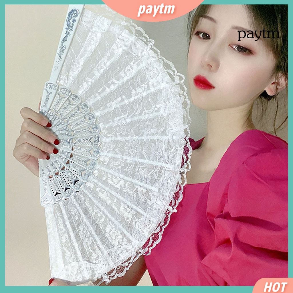 [PTM] Folding Fan Smooth Opening Double Side Plastic Fan-bone Portable ...