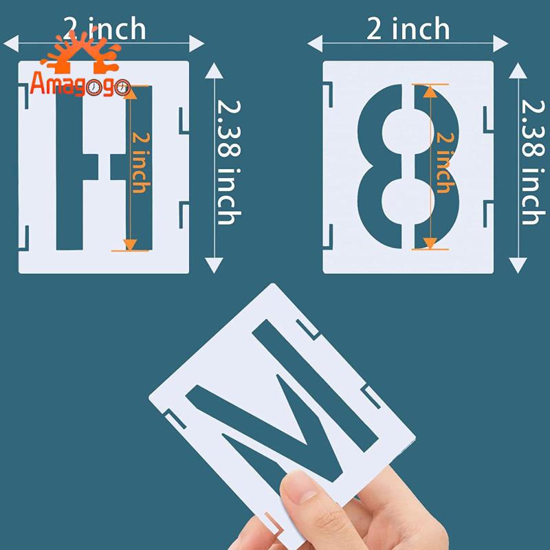 [Amagogo] 2 Inch Alphabet Letter Stencils, 42Pcs Craft Stencils, Number ...