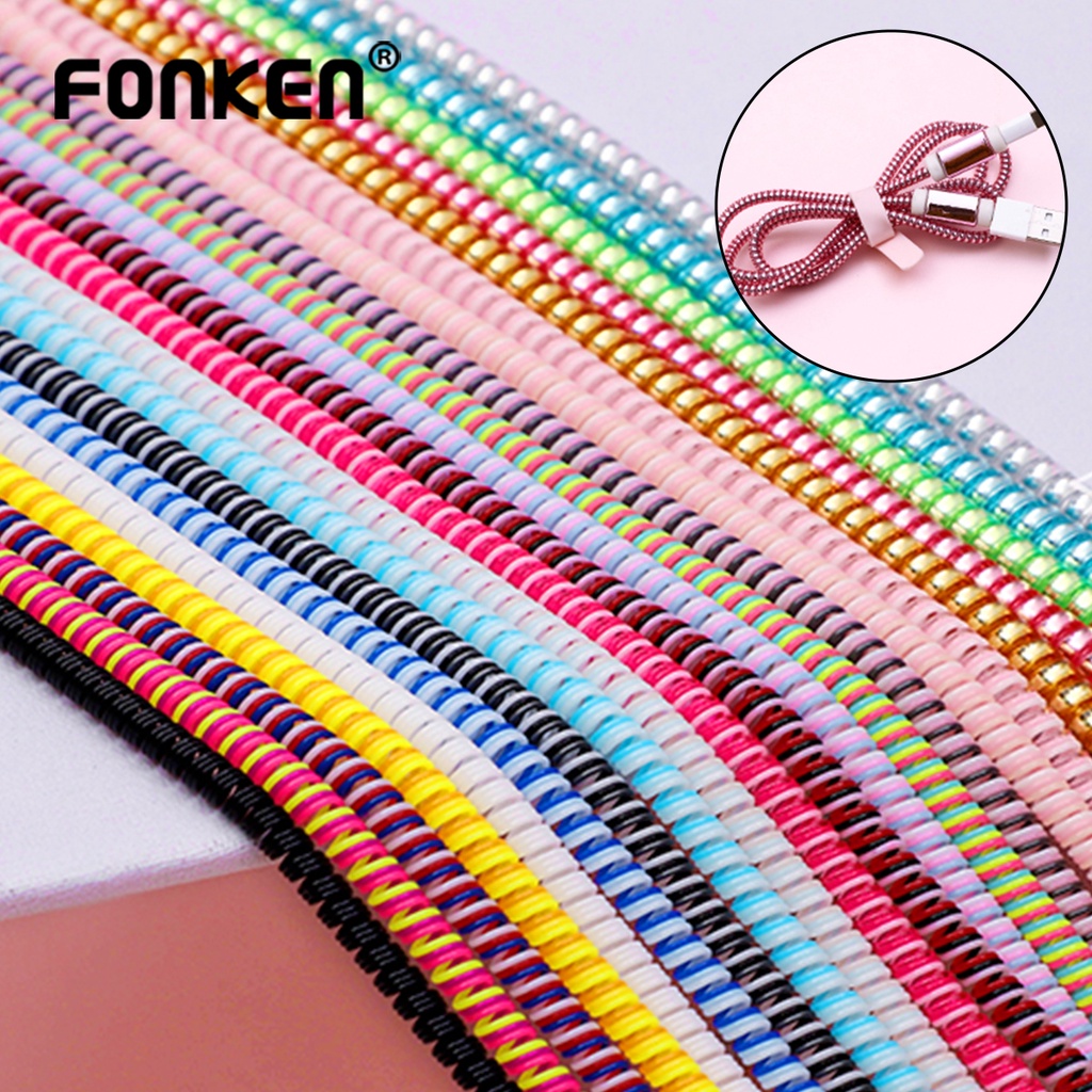 Fonken Cable Protector Laser Color Style Wire Cord Protection Spring ...