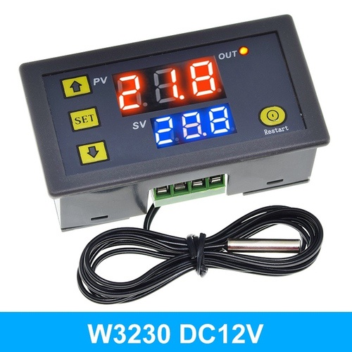 W3230 Mini temperature controller 12V 24V AC110-220V Probe Line 20A Digital Temperature Control ...