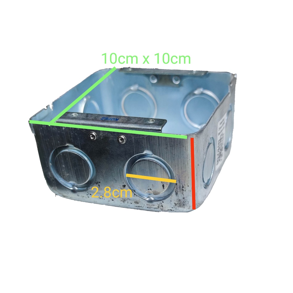 Kopez Metal Box 4 x 4, 4x4 Metal Square Box, Metal Square Utility Box KM 2843, Junction Box ...