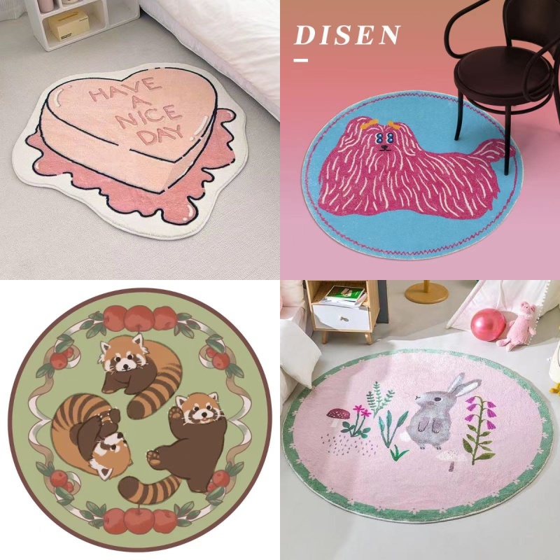Cute Cartoon Floor Carpet French Style For Bedroom Living Room | Shopee ...