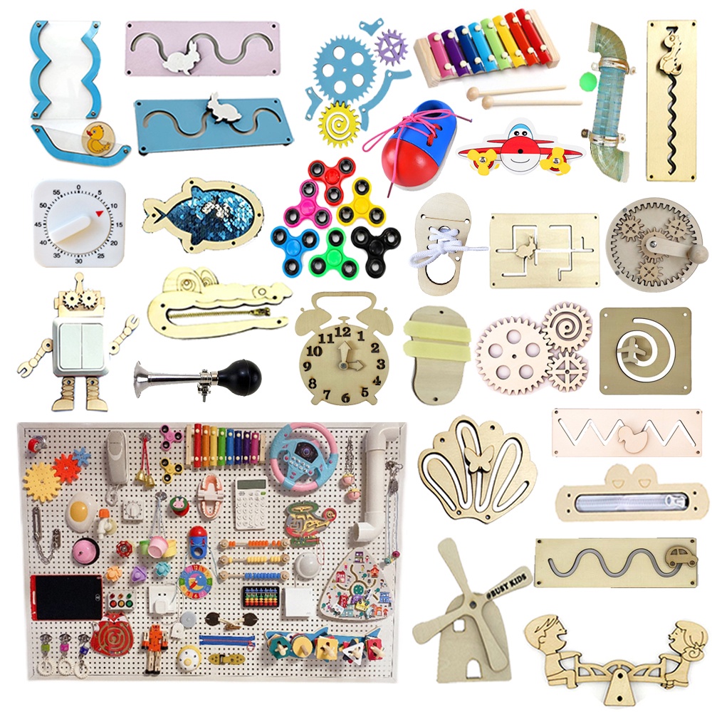 Kid Busy Board DIY Accessories Montessori Teaching Aids Baby Busyboard ...
