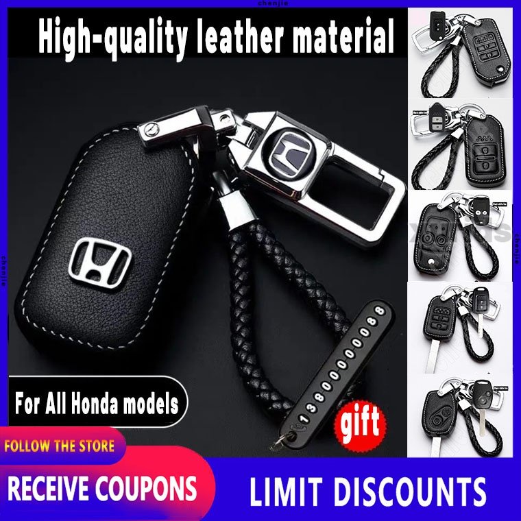 Cod high quality leather for Honda key cover Remote key case with key ...
