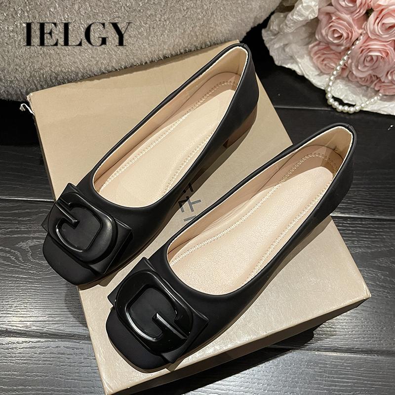 IELGY Doudou Shoes Women's Comfortable All-match Square Buckle No-toe ...
