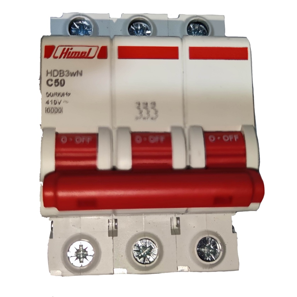 Himel 50A 3 Pole Miniature Circuit Breaker 6 KAIC, 50A 3Pole Miniature ...