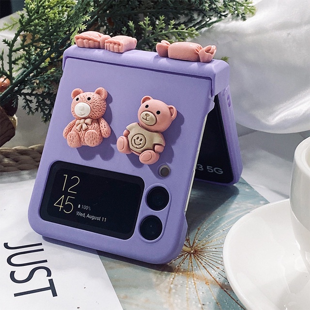 Samsung Galaxy Z Flip 6 5 4 3 zflip5 zflip6 5G Purple Mobile Phone Case ...