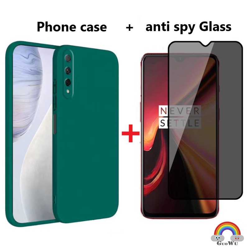 2in1 anti spy tempered glass+phone case Casing Vivo Y02 Y02A Y02S Y11 Y12 Y15 Y17 Y20 Y20i Y20S ...