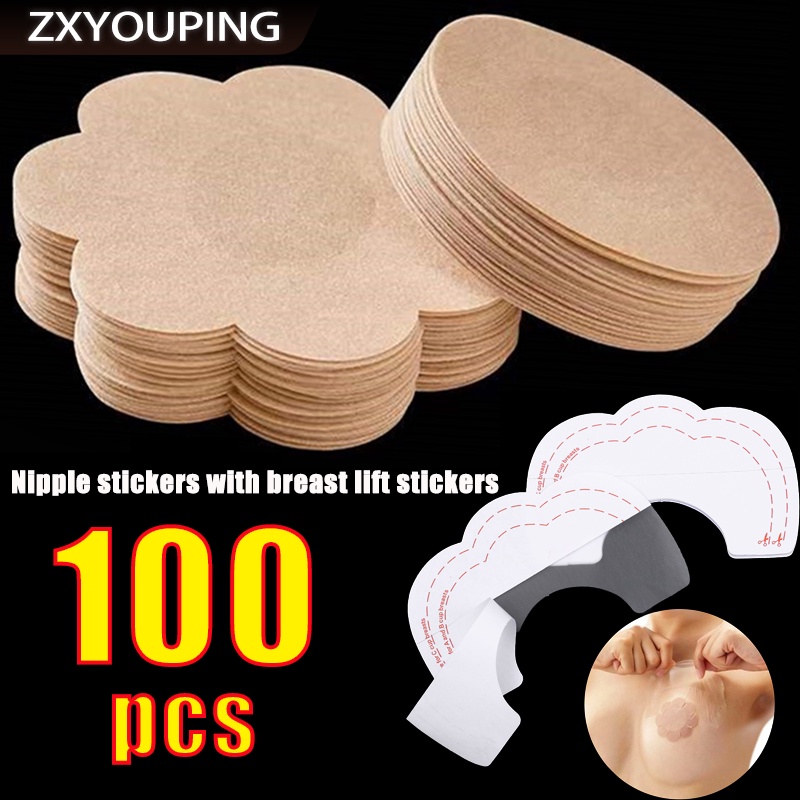 ZXYOUPING 100 PCS Nipple Cover Stickers Women Breast Lift Tape Pasties ...