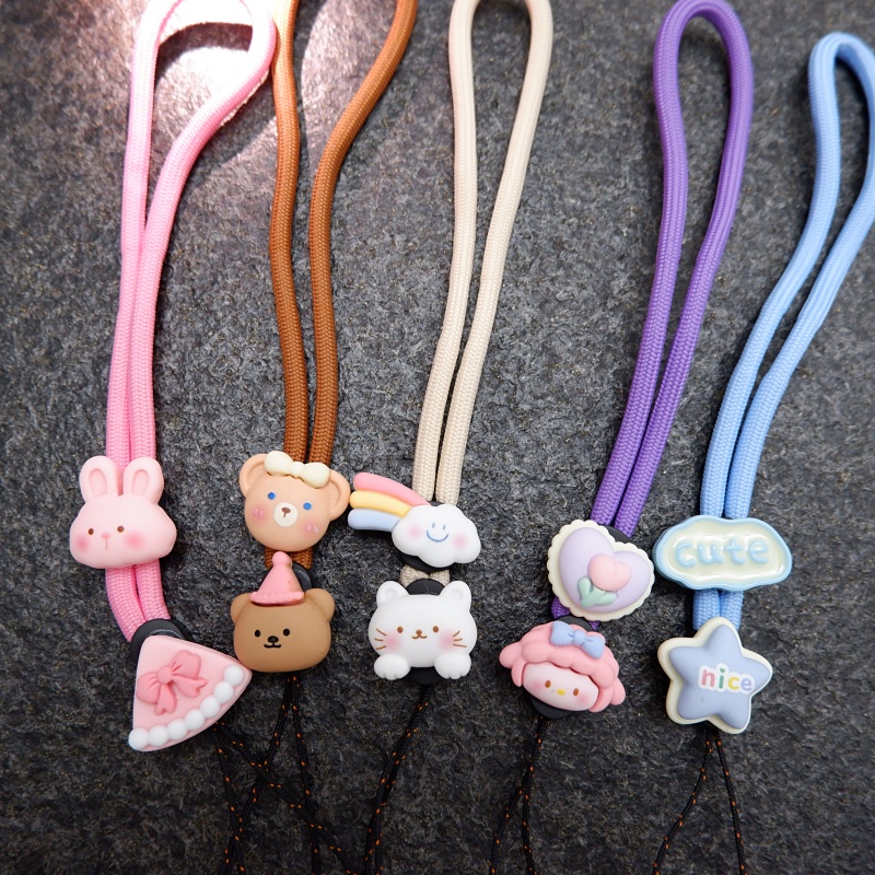 Cute Rabbit little Girl Mobile Phone Lanyard Short Lanyard Writs Strap ...