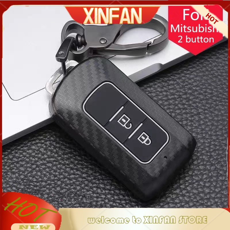 XINFAN Ready stock Carbon Fiber Car Key Case Cover For Mitsubishi ...