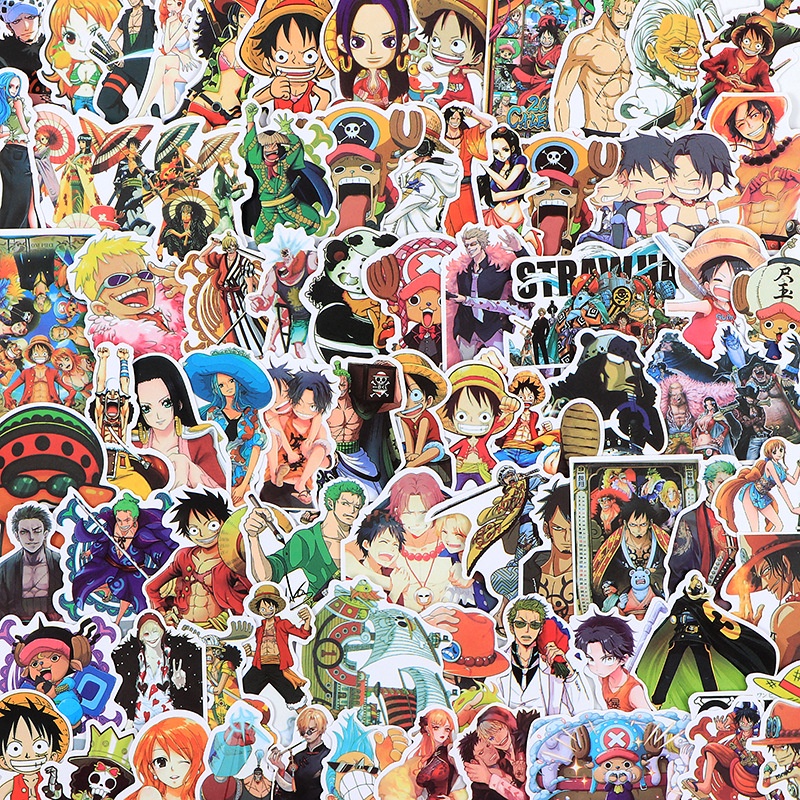 120 Pieces One Piece Luffy Stickers Anime Cartoon Handbook Decoration ...