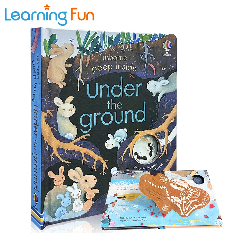 Usborne Peep Inside Under The Ground English Picture Books for Kids Children Bedtime Reading ...