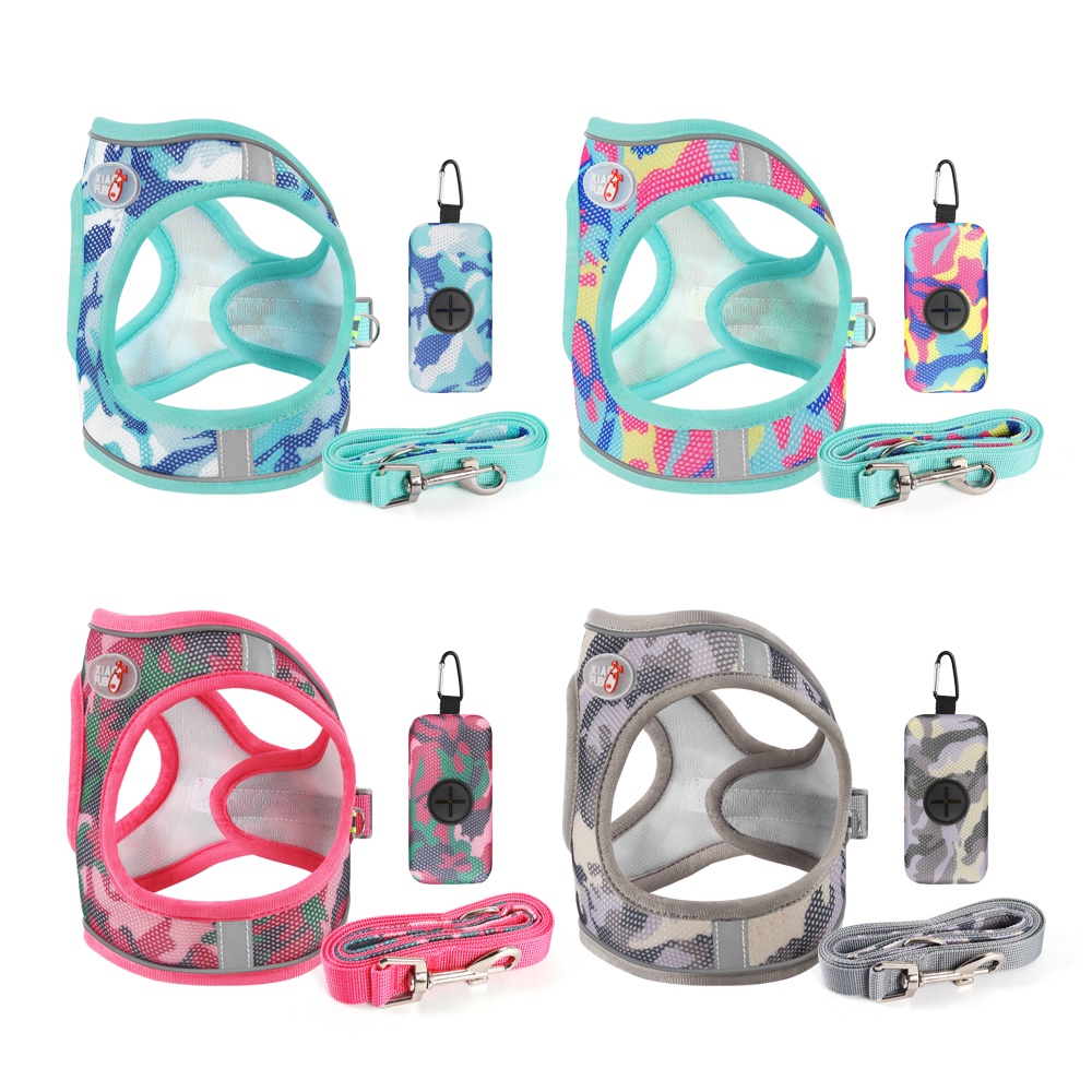 Dog Harness Leash and Poop Bag Dispenser Set Cat Vest | Shopee Philippines