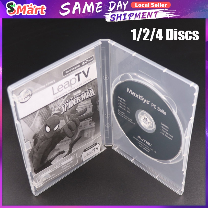【In Stock】1/2/4 Disc CD DVD Disc Case Plastic Rectangular Transparent ...