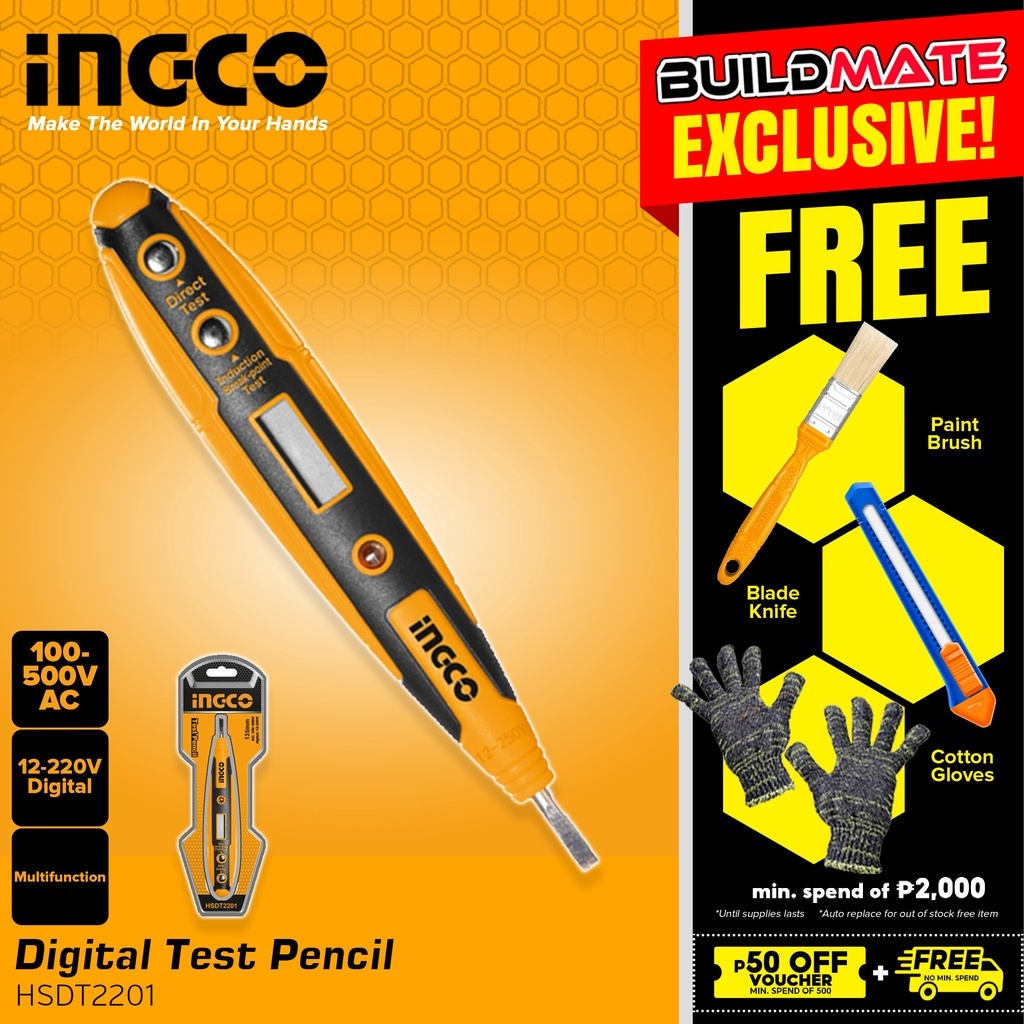 BUILDMATE Ingco Electrician Test Digital Tester Pencil Voltage Display ...