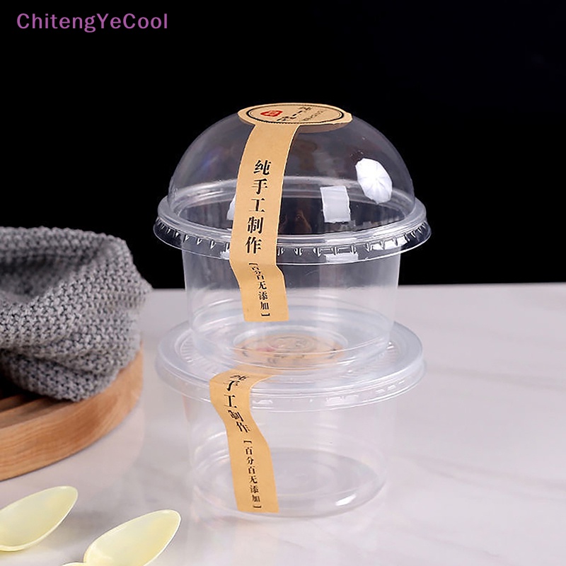 【HGPH】 20pcs 250ml Disposable Salad Cup Transparent Plastic Dessert ...