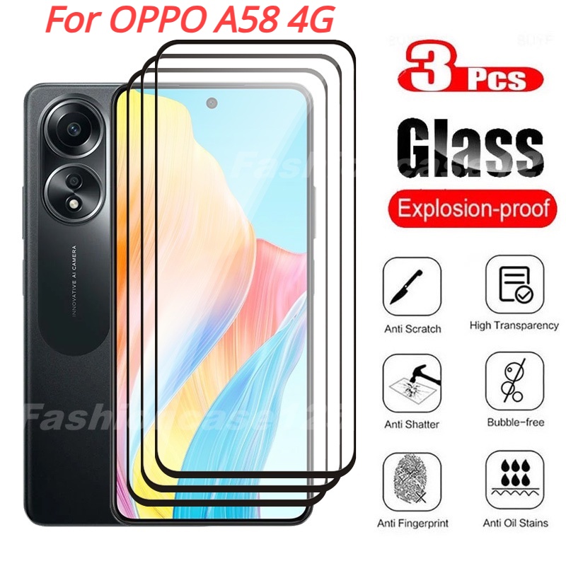 9D Screen Protector For OPPO A58 OppoA58 4G CPH2577 2023 Full Cover ...