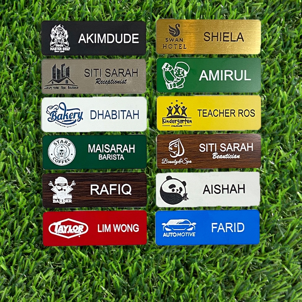 Engrave Name Tag Color Plate, Name Tag Sekolah,Name Tag Kakitangan ...